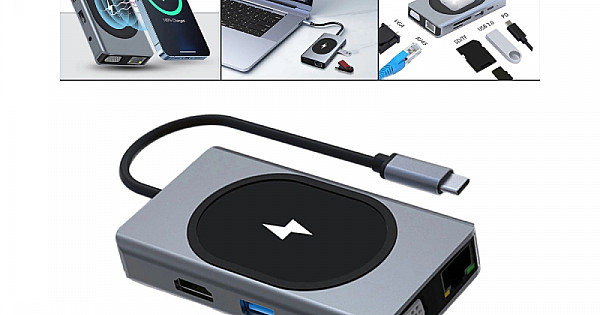 FAST ASIA Adapter TIP-C HUB 9 u 1+ Wireless Punjenje