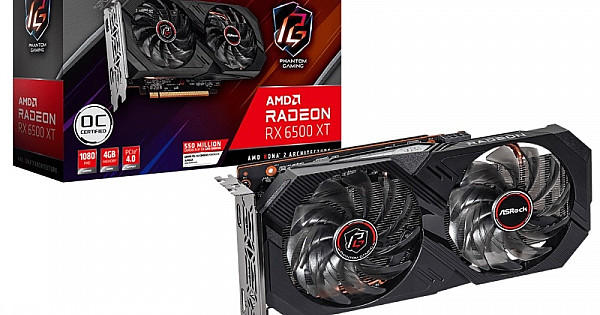 ASROCK AMD Radeon RX 6500 XT Phantom Gaming D 4G OC 4GB 64bit RX6500XT ...