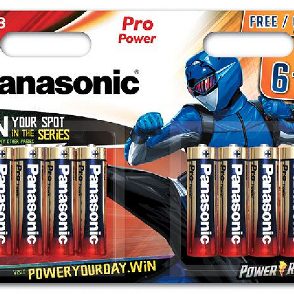 PANASONIC bat. LR6 PP 6+2 Power Rangers