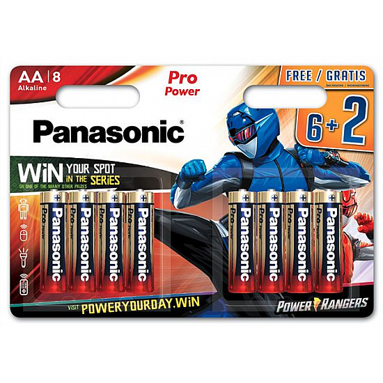 PANASONIC bat. LR6 PP 6+2 Power Rangers