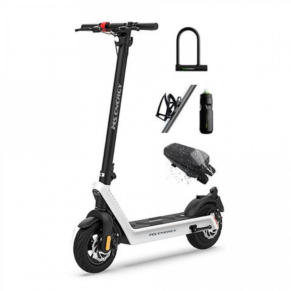 MS ENERGY e-trotinet e21 beli + torba, katanac i boca